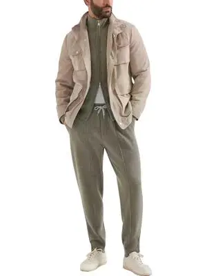 Brunello Cucinelli Brunello Cucinelli Cashmere Double Knit Zipper Cardigan With Logo Green
