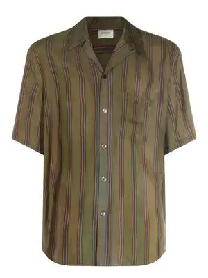 Saint Laurent Striped Short-sleeve Shirt - Green