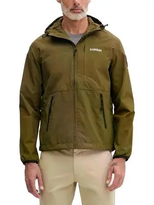 NAPAPIJRI Logo Patch Hooded Jacket - Green