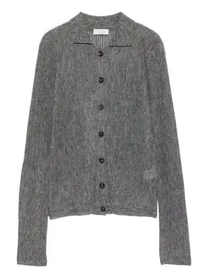 Brunello Cucinelli Ribbed-knit Collared Cardigan - Grey