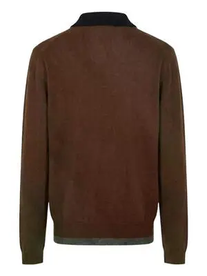 Marni Cashmere Polo Jumper With Layered Effect - Brown