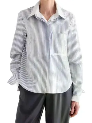 TWP Double-layer Striped Shirt - White
