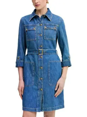 Luisa Spagnoli Belted Mini Dress - Blue