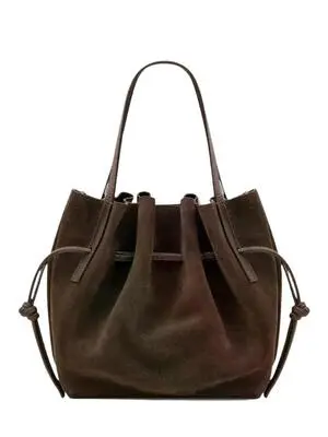 Yuzefi Yuzefi Scallop Tote Suede Bag Brown