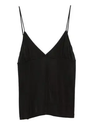 Saint Laurent V-neck Tank Top With Chain Detailing - Black