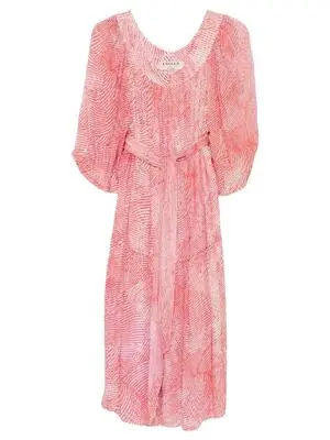 A.N.G.E.L.O. VINTAGE CULT 1970s Abstract-print Belted Midi Dress - Red