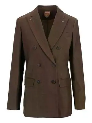 Max Mara Double-breasted Wool Gabardine Blazer - Brown