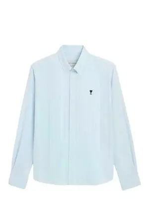 AMI Paris De Coeur Striped Shirt - Blue