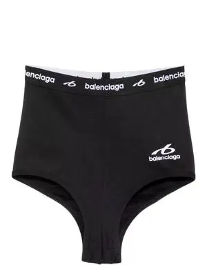 BALENCIAGA Balenciaga Logo Print High-Waisted Shorts