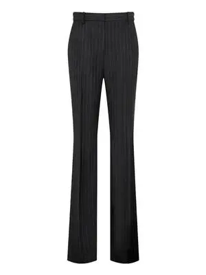 TOM FORD Chalk Stripe Wool-mohair Tailored Straight Boyfriend Pants - Black