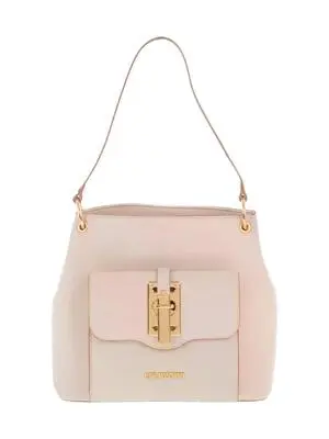 Moschino Logo Plaque Shoulder Bag - Neutrals
