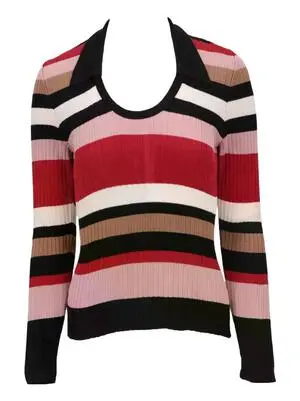 ISAIA Isaia Striped Ribbed Sweater