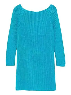 Celine 2000s Ribbed-knit Silk Sweater - Blue