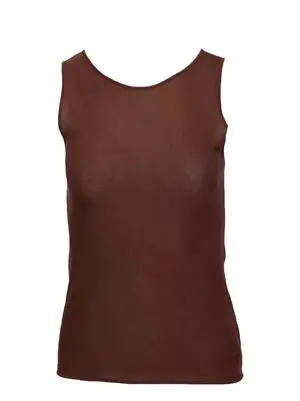 Isaia Fine-knit Sleeveless Top - Brown