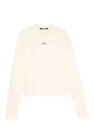 Jacquemus Logo-patch Long-sleeve T-shirt Neutrals