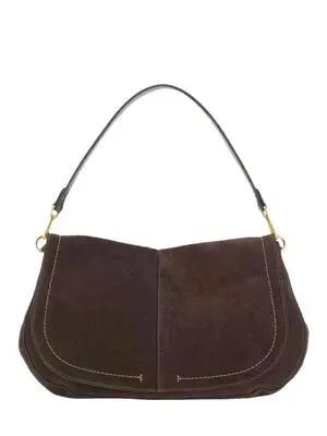 GIANNI CHIARINI Helena Round Suede Shoulder Bag - Brown