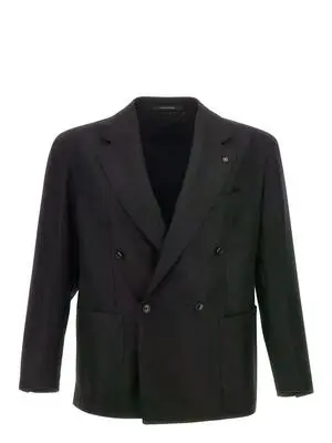 Tagliatore Double-breasted Virgin-wool Blazer - Black
