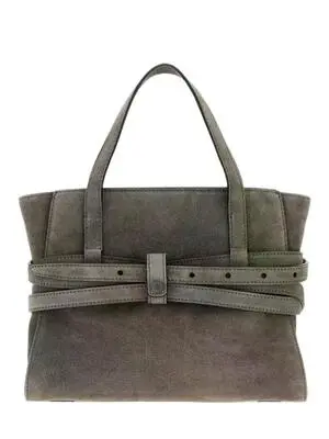 Moschino Tie Me Suede Tote Bag - Grey