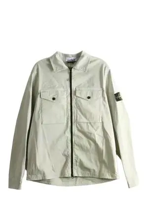 Stone Island 1200010 Stretch Organic Cotton Satin Overshirt - Neutrals