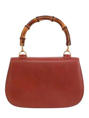 Gucci Gucci 1990's Bamboo Grained Tote Bag Red