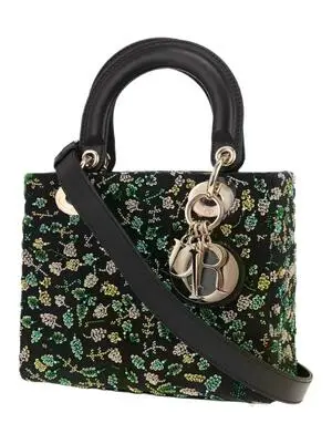 Dior Lady Pearl-embroidered Tote Bag - Black
