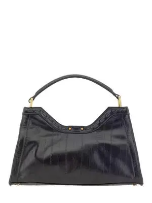 GIANNI CHIARINI Aurora Eel-print Shoulder Bag - Black