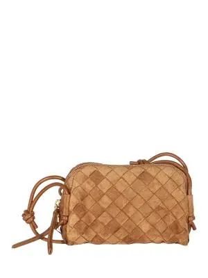 Bottega Veneta Amber Suede Pouch - Tan