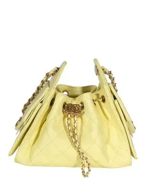 Chanel Light Quilted Caviar 25 Hobo Shoulder Bag - Yellow