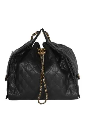Chanel Quilted Caviar 25 Hobo - Black