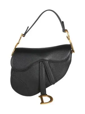 Dior Grained Calfskin Saddle Bag - Black