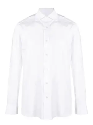 Zegna Button-up Curved Hem Shirt - White