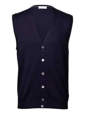 GRAN SASSO V-neck Knitted Vest - Black