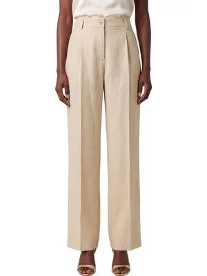 PAROSH Tailored Wide Leg Pants - Sand