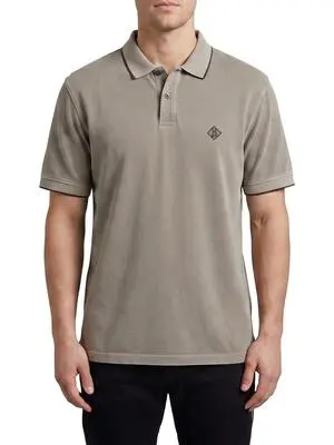 Herno Slim Fit Short-sleeve Cotton Polo Shirt With Ribbed Collar - Green