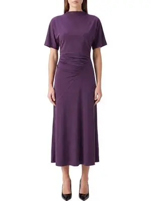Victoria Beckham Ruched Midi Dress - Black