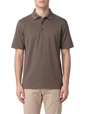 Herno Short-sleeve Cotton Polo Shirt With Three-button Placket - Dark