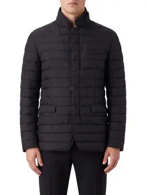 Herno Quilted Jacket With Stand Collar - Blue