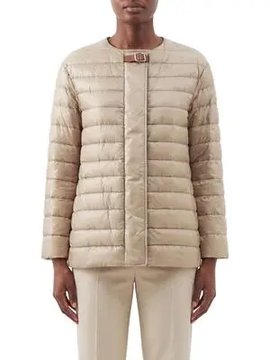 Herno Quilted Jacket With Buckle Detail - Beige