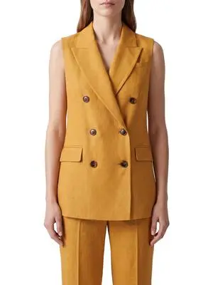 Herno Double Breasted Waistcoat - Yellow