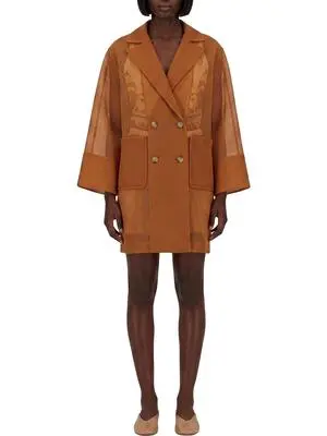 Herno Double Breasted Jacket - Orange