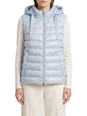 Herno Quilted Hooded Vest - Blue
