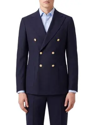 Eleventy Double Breasted Jacket - Blue