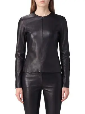 Stouls Zip-up Leather Top - Black