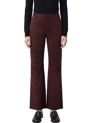 Stouls Flare Suede Trousers - Brown