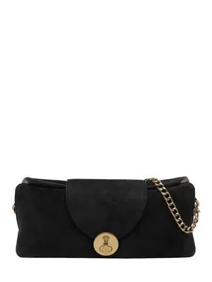 Versace Vivian Suede Shoulder Bag - Black