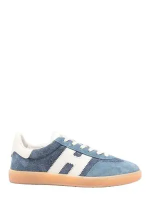 Hogan Leather And Suede Trainers With H Logo And Rubber Sole - Blue