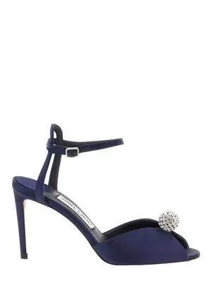 JIMMY CHOO Embellished Heeled Sandals - Navy