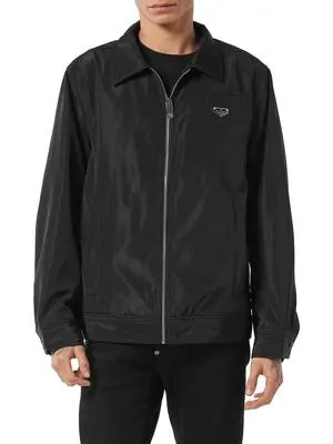 Philipp Plein Polyester Shirt-style Lightweight Jacket With Zip Closure - Black