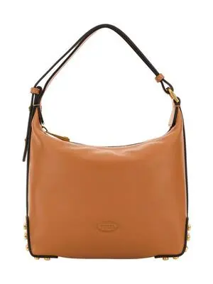 TOD'S Studded Leather Handbag - Brown