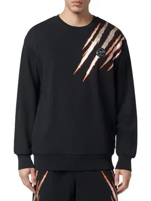 PLEIN SPORT Sweatshirt With Graphic Detail - Black